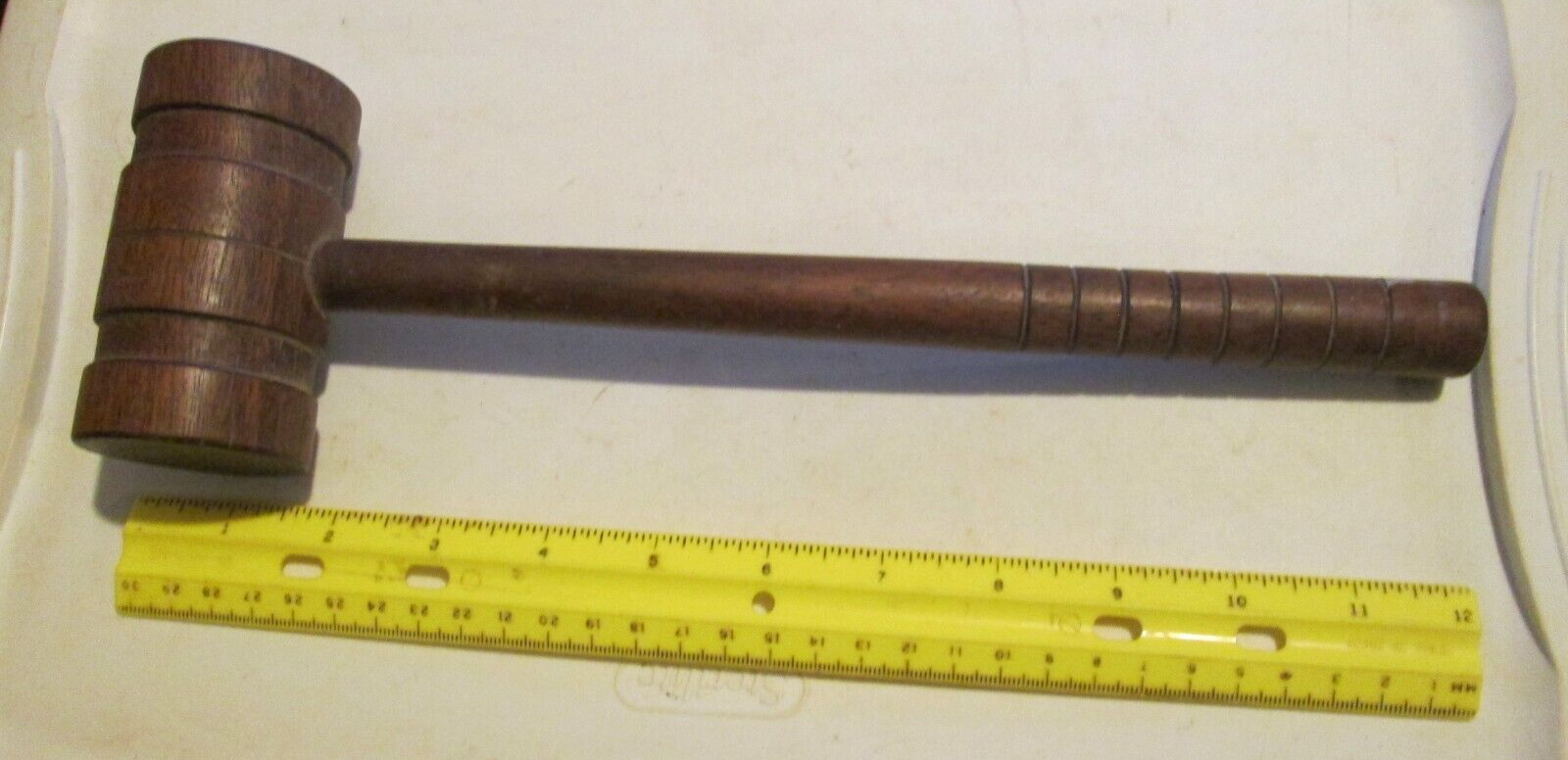 VINTAGE Wooden Gavel Wood Judge Auctioneer Mallet 12'' Long Meeting ...