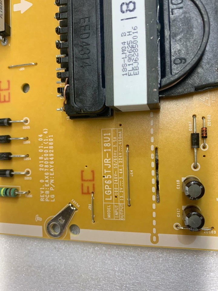 LG Puissance Alimentation Board LGP65TJR-18U1 Original LG PSU ...