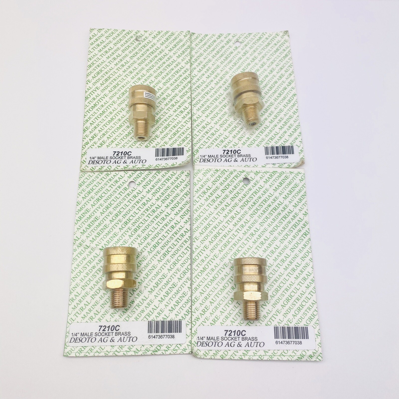 LOT OF 4, 1/4" MALE SOCKET BRASS QUICK COUPLING BST-2M BY DESOTO AG ...