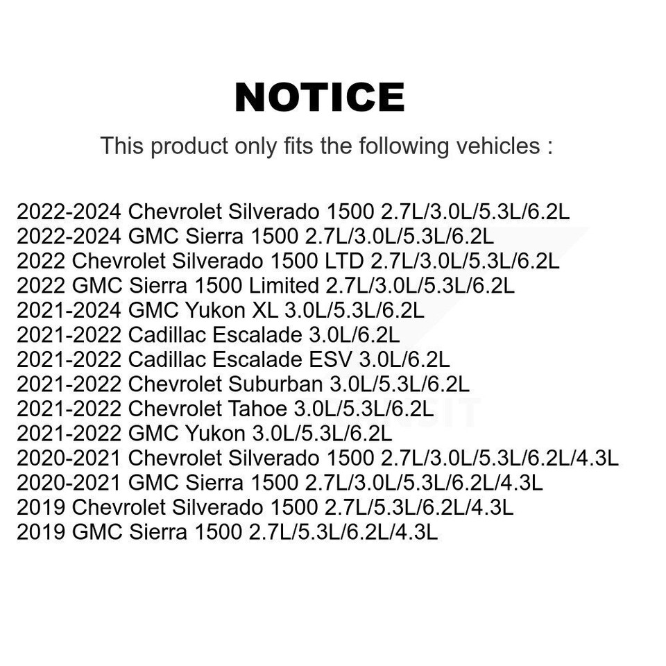 Front Rear Brake Pads Wear Sensor (4 Pack) For Chevrolet Silverado 1500 ...