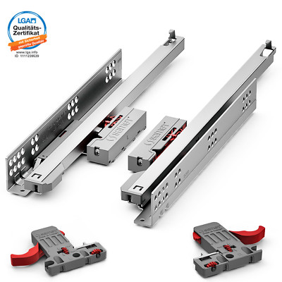 Push To Open Full Extension Undermount Drawer Runners up to 19mm & 40kg ...