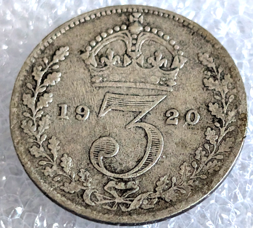 1920 King George V Maundy Money 3d Silver Coin – Sharp Detail, Historic ...