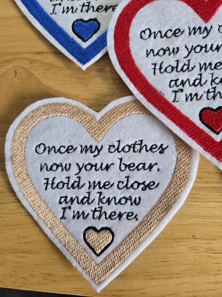 Embroidered Memory Bear Patch/memory Cushion Patch Sew On SET OF 5 ...