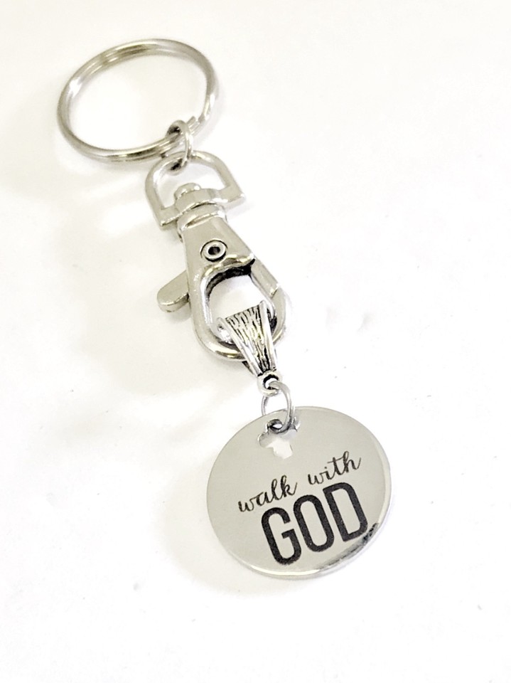 Christian Keychain, Walk With God Keychain, Christian Gifts, Christian ...