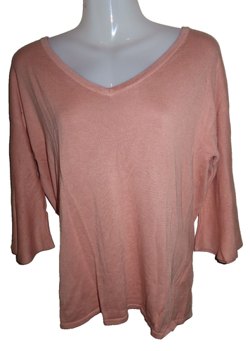 BASQUE Pink V-Neck 3/4 Sleeve Knit Jumper Size 12 Medium M | eBay Australia