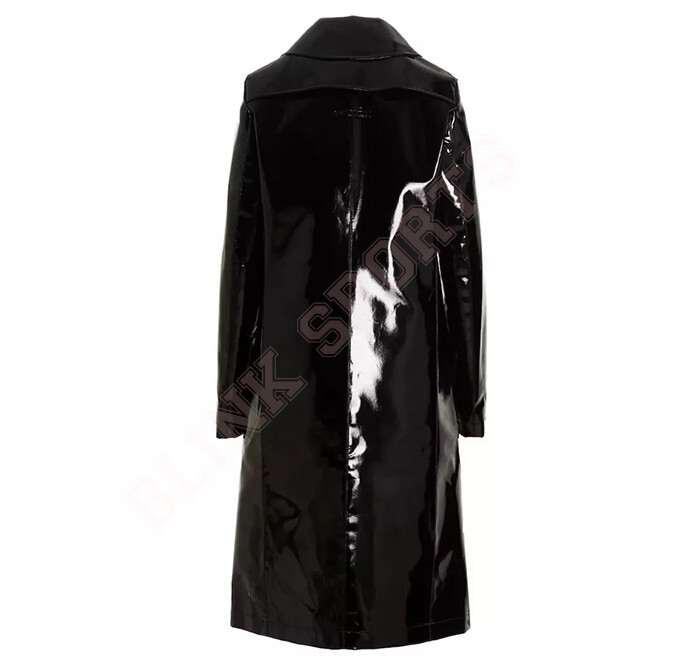 Women Trench Vinyl Shiny Gothic Coat PVC Emo Top quality Faux Leather ...