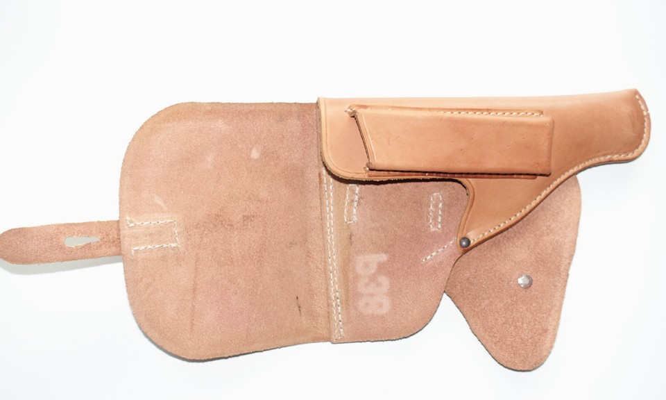 GERMAN ARMY LUFTWAFFE L.B.A(s) WW2 repro P38 SOFT SHELL HOLSTER TAN ...