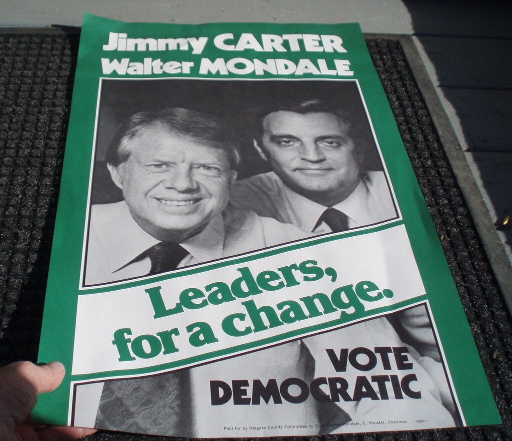 NEVER USED ??? LARGE VINTAGE JIMMY CARTER POLITICAL PRESIDENTIAL ...