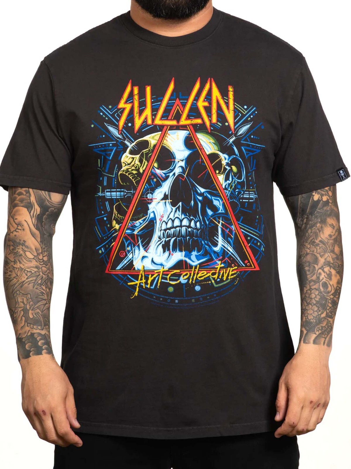 Sullen Men's Hysteria Short Sleeve Premium T-shirt Tattoo Style Skull ...