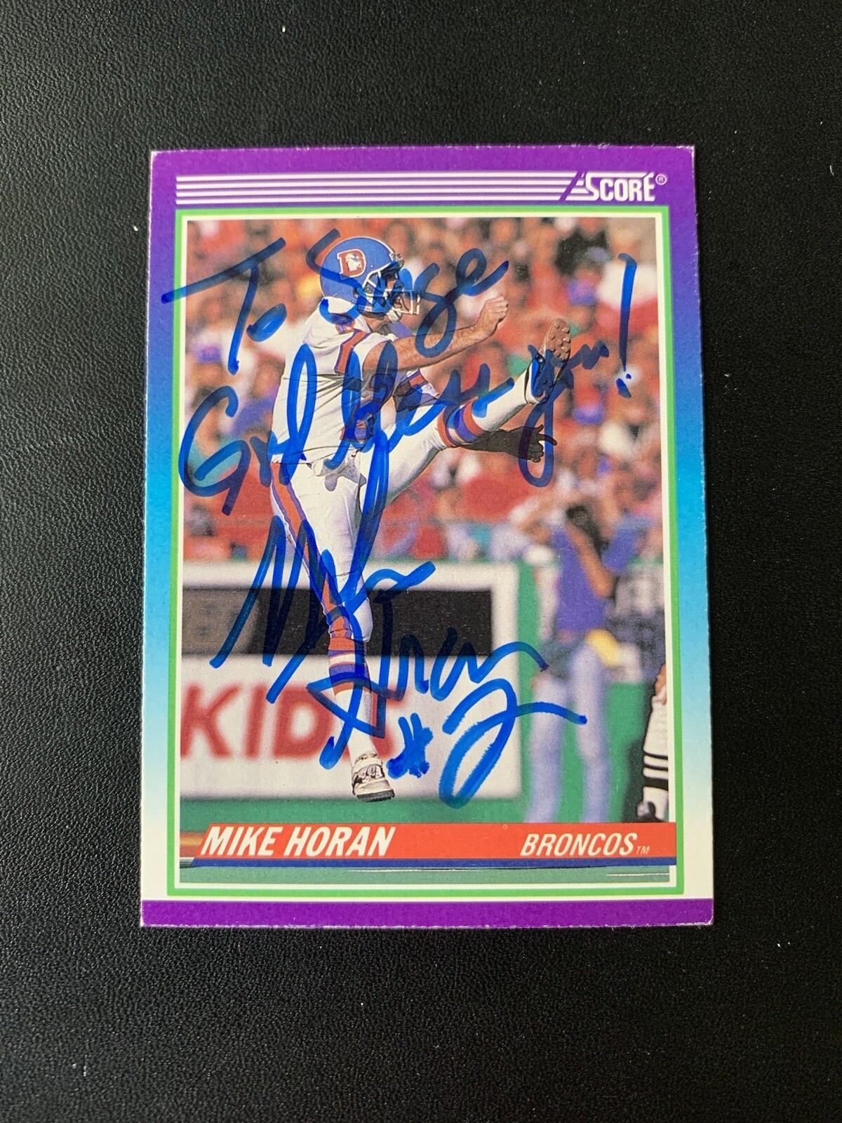 Mike Horan Signed 1990 Score #546 Card Denver Broncos Autograph COA TO ...