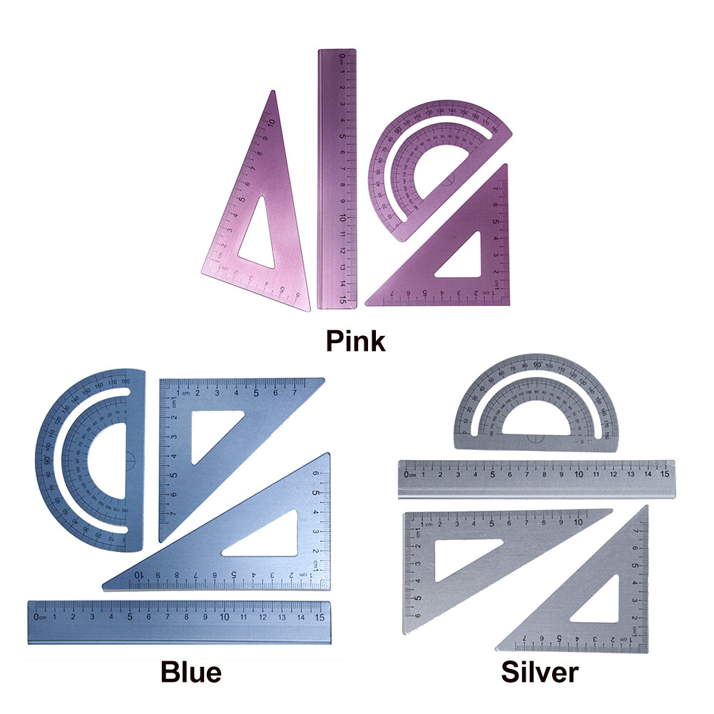 Stationery Triangle Ruler Set Math Geometry For School Aluminum Alloy ...