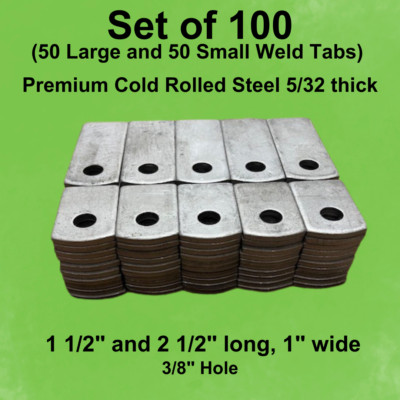 Steel Weld Tabs, Mixed Pack -100 Pack of Tabs, (50 Large & 50 Small) | eBay