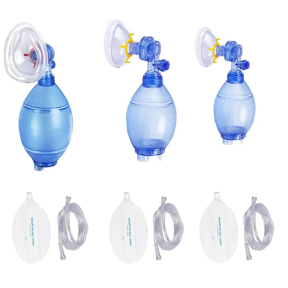 PVC Manual Resuscitator Ambu Bag Oxygen Tube First Aid Kit Breathing Apparatus | eBay