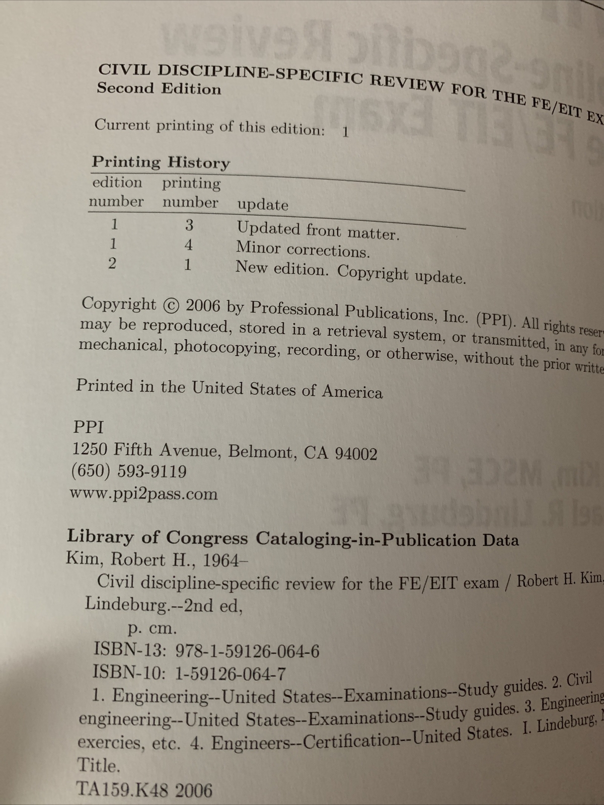 Civil Discipline-Specific Review for the FE/EIT Exam by Robert H. Kim ...