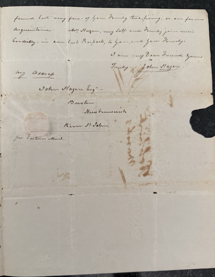 General Benjamin Mooers John Hazen Stampless Postal Cover 1826 NY | eBay