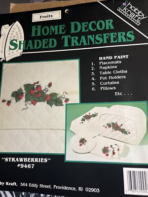 Home Decor Shaded Transfers Fruits "Strawberries" Hobby Kraft Kit #9467 ...
