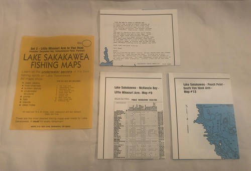 Set 2 Lake Sakakawea Fishing Maps - Little Missouri Arm to Van Hook ...