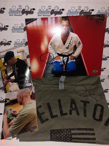 ROYCE GRACIE MMA BELLATOR SIGNED AUTOGRAPHED SHIRT & 8X10 PHOTO LOT ...
