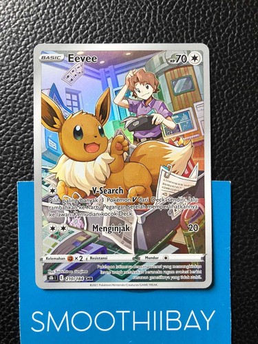 Eevee FULL ART s8b 210/184 CHR Brilliant Stars Pokemon Card Indonesia ...