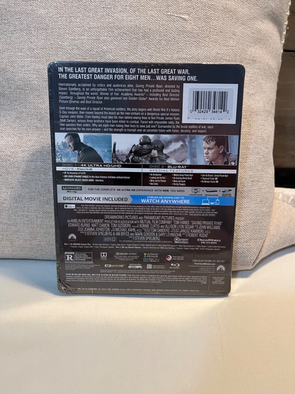 Saving Private Ryan (DVD, 2020, 1 Disc, Limited Steelbook Edition) for ...