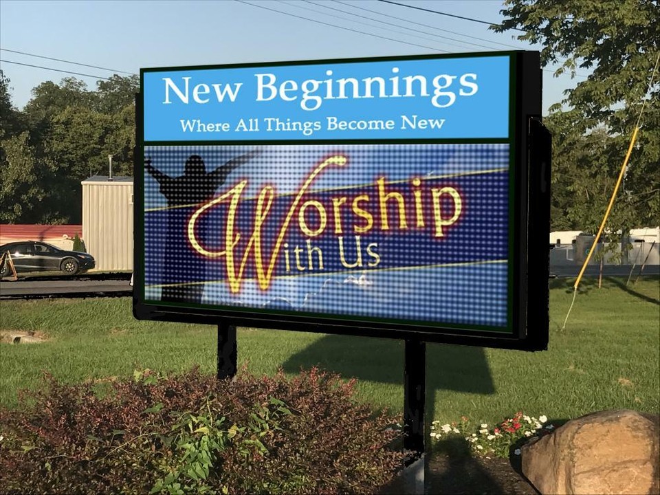 LED Sign Outdoor Full Color & integrated Lighted Cabinet on top 2 Sided ...
