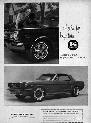 1966 Ford Mustang GT "You're Hooked" Original Keystone Wheels Ad | eBay