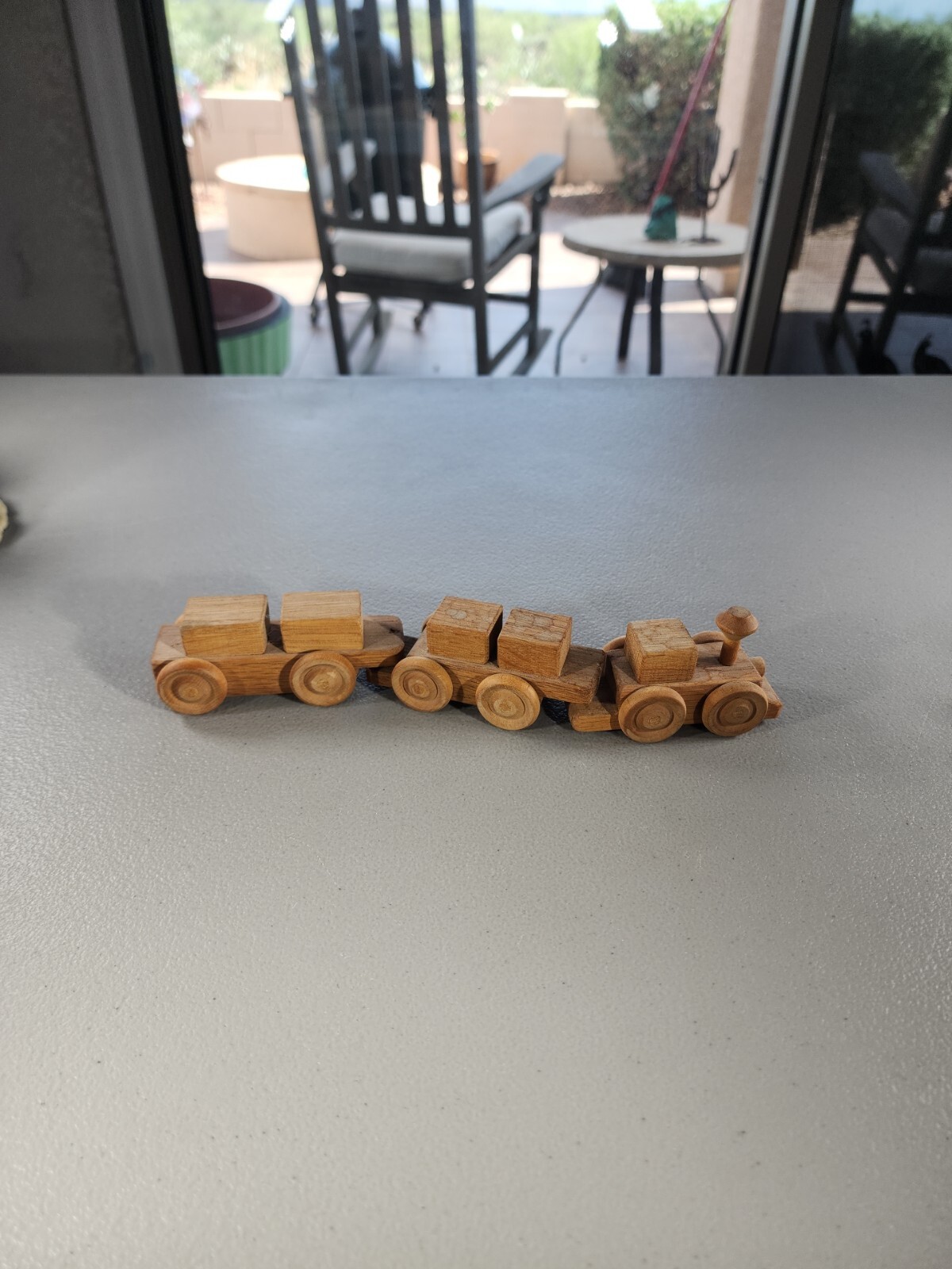 Vintage Handmade Wooden Toy Train Set 3 Pieces Engine Cargo Car Cars | eBay