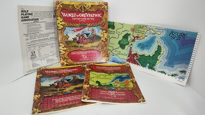 TSR Dungeons & Dragons World of Greyhawk Box Set AD&D Gary Gygax Maps ...