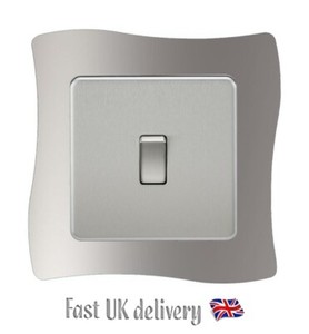 Plain Silver Light Switch SURROUND Sticker Vinyl Skin Cover Decal - S2 ...