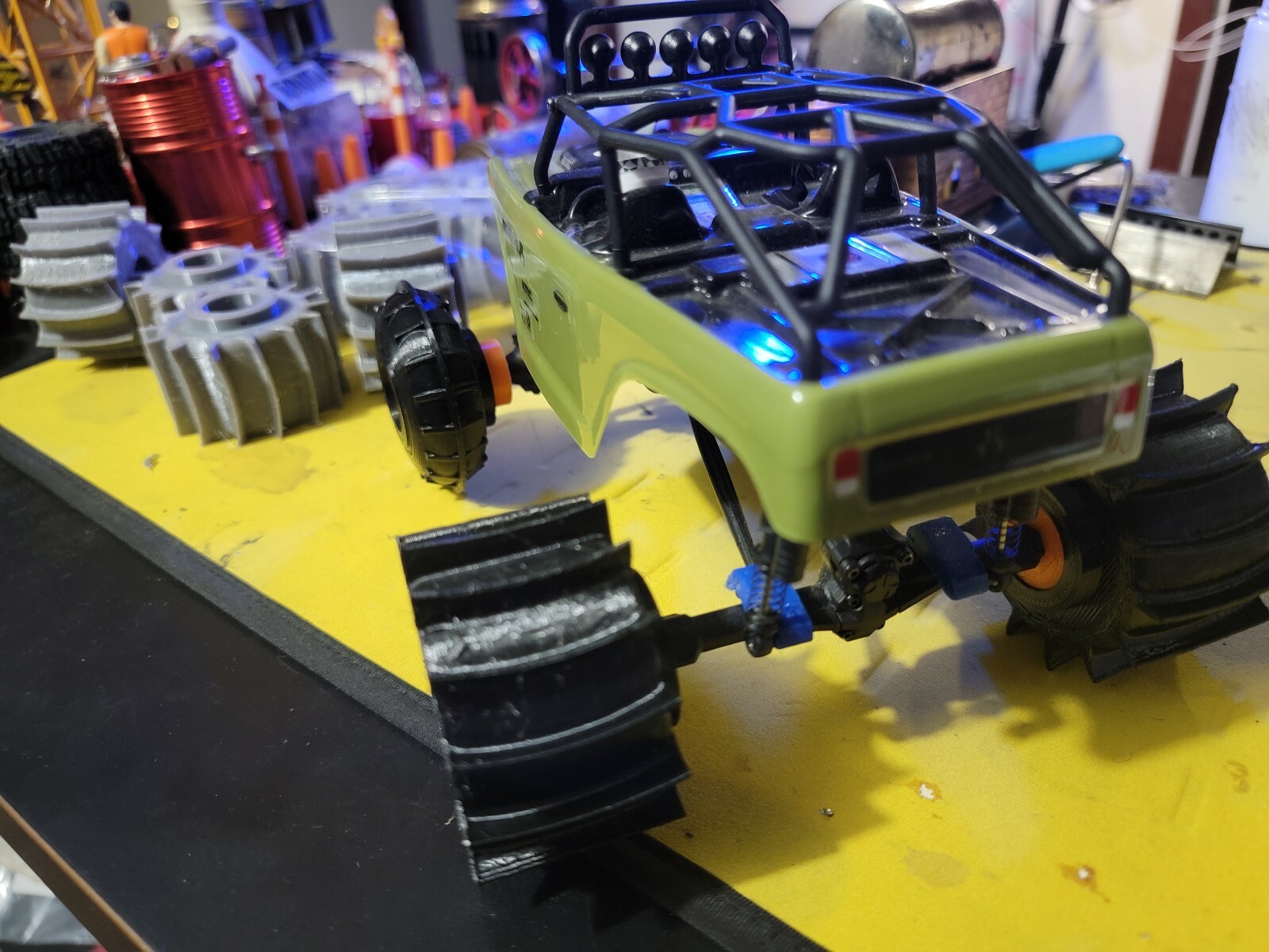 6PCS Sand Rail Paddle Tire Wheels Rims 1/24 Axial SCX24 Deadbolt C10 ...