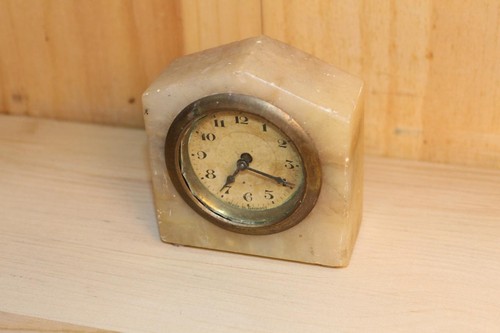 Antique German Miniature Solid Marble Dresser Clock ~ For Restoration ...