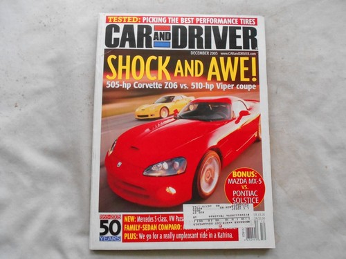 CAR AND DRIVER Magazine-DECEMBER,2005 | eBay