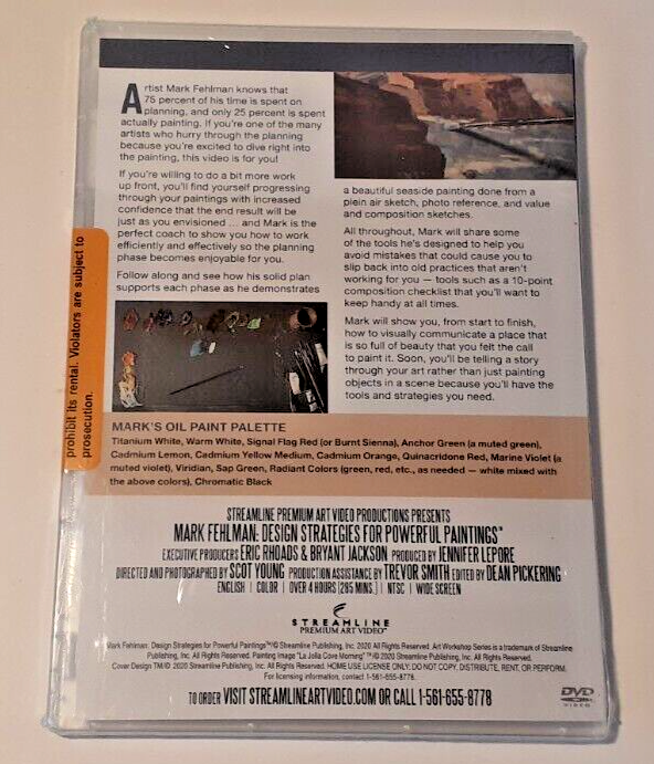 MARK FEHLMAN : DESIGN STRATEGIES FOR POWERFUL PAINTINGS Art DVD Oil ...