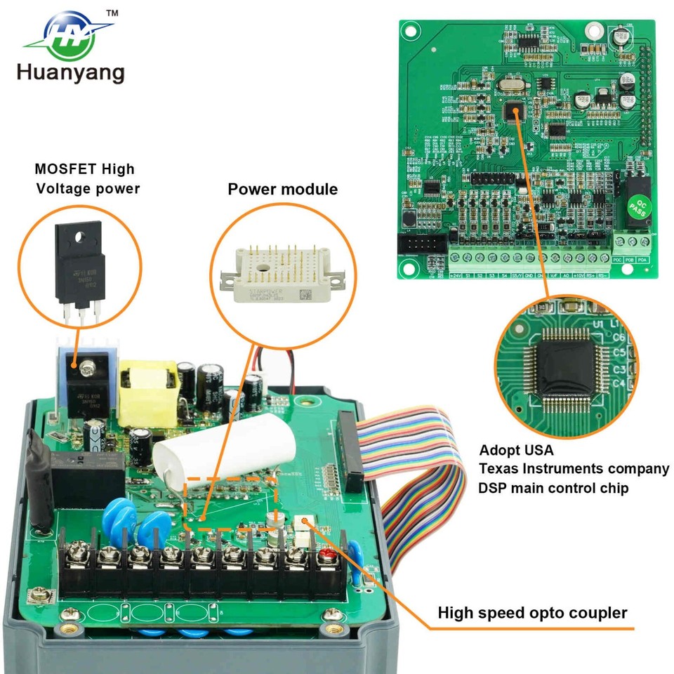 Huanyang VFD 220V 3HP 2.2KW Variable Frequency Drive Inverter CNC ...