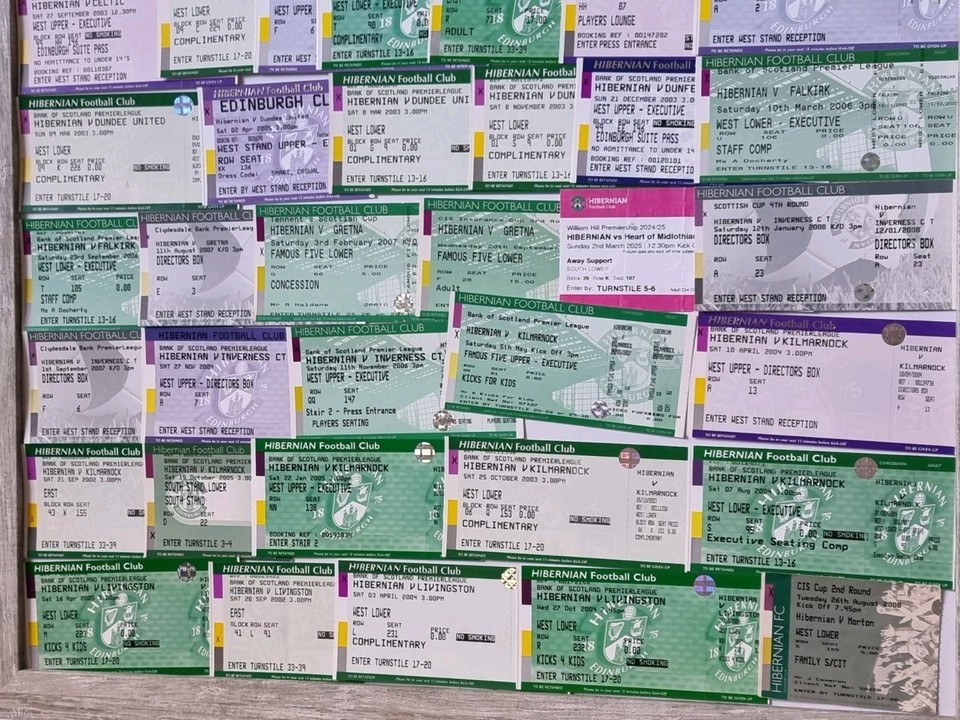 Around 70 x Hibernian / Hibs Football Tickets including Rangers May ...