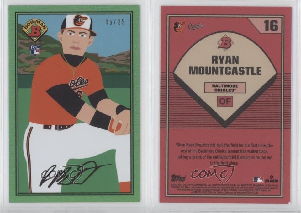 2021 Topps 1989 Bowman X Keith Shore Green Foil 45/89 Ryan Mountcastle ...