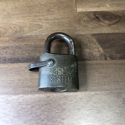 Vintage Bell System Padlock Brass Logo Lock Bell Telephone AT&T No Key ...