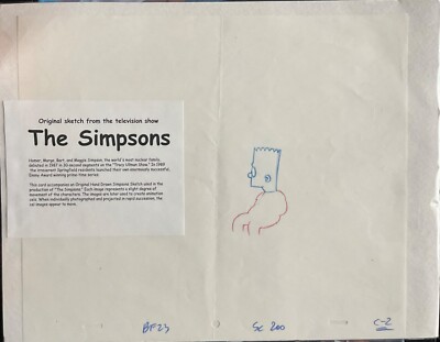 The Simpsons Bart animation sketch Rare original production drawing ...