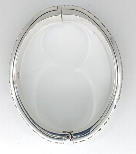 Brighton silver plated open filigree/crystal "Sacred Cross" Bangle ...