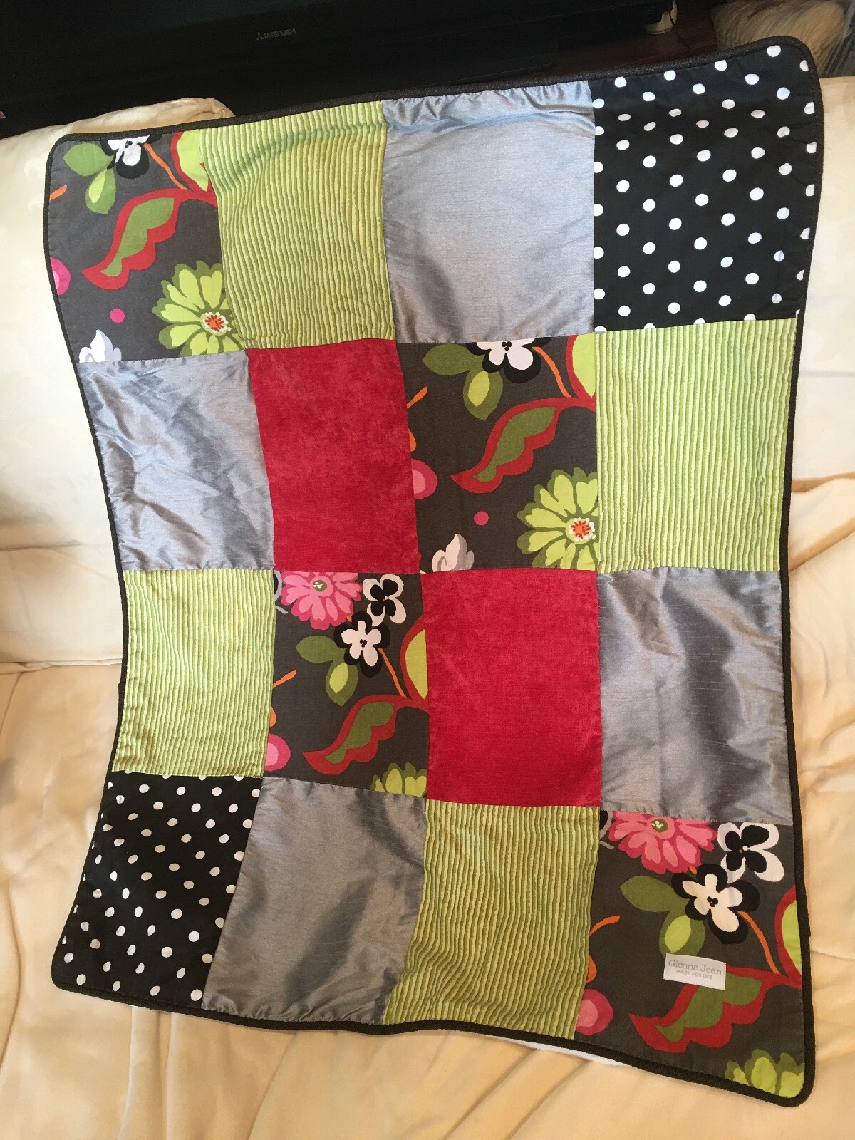 2 Glenna Jean Kirby Unisex Crib Stroller Quilts Toile Black White ...