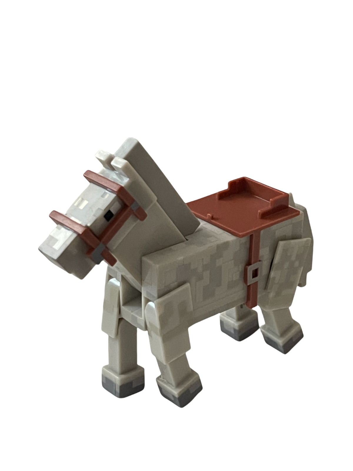 Minecraft Minifigure Mini Figure Gray Horse 5" Long Poseable | eBay