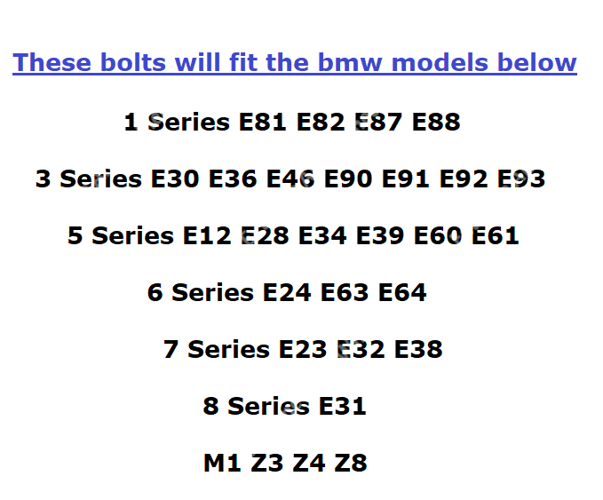 20 x Alloy Wheel Bolts For BMW 3-Series E30 E36 E46 E90 E91 E92 Black ...