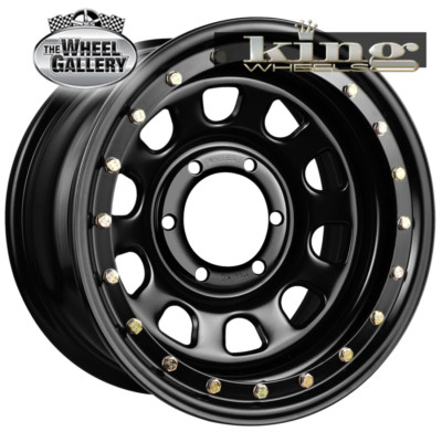 Set of King D-Locker 15x8 6/139.7 -23N Satin Black - Zinc Bolts Steel ...