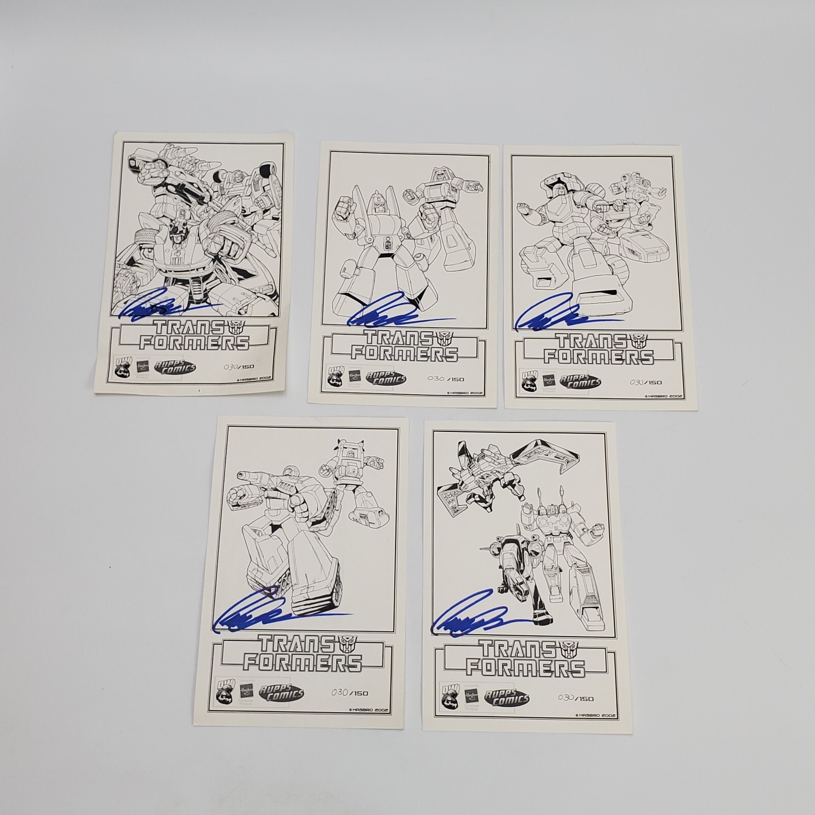 5 Transformers Gen 1 Dreamwave Pat Lee signed Lithos Ltd 30/150 Optimus ...