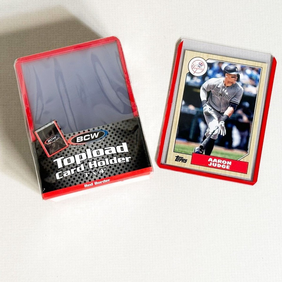 BCW 3200 Count Card Bin Red + 100 Red Border 3x4 Toploaders Storage | eBay