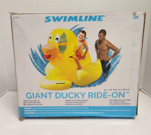 Giant Inflatable Duck Ducky Pool Float Ride-On 60"x48" Swimline Never ...