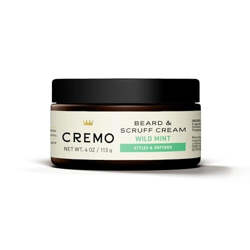 Cremo Beard Scruff Cream Plant Based Mint Blend 4oz Moisturizes Styles ...