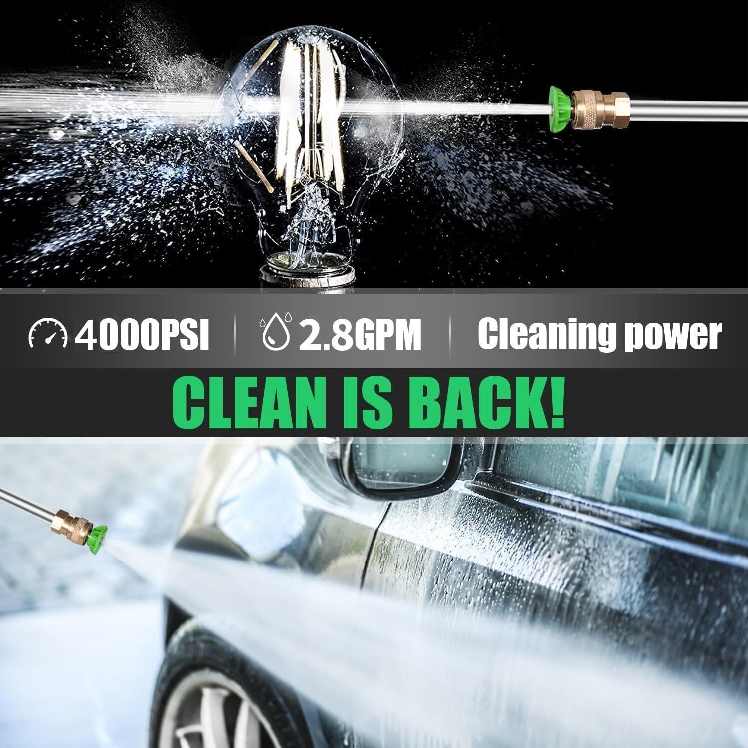 4000PSI Pressure Washer Gas Power Washer 212CC Gas Powered Washing ...