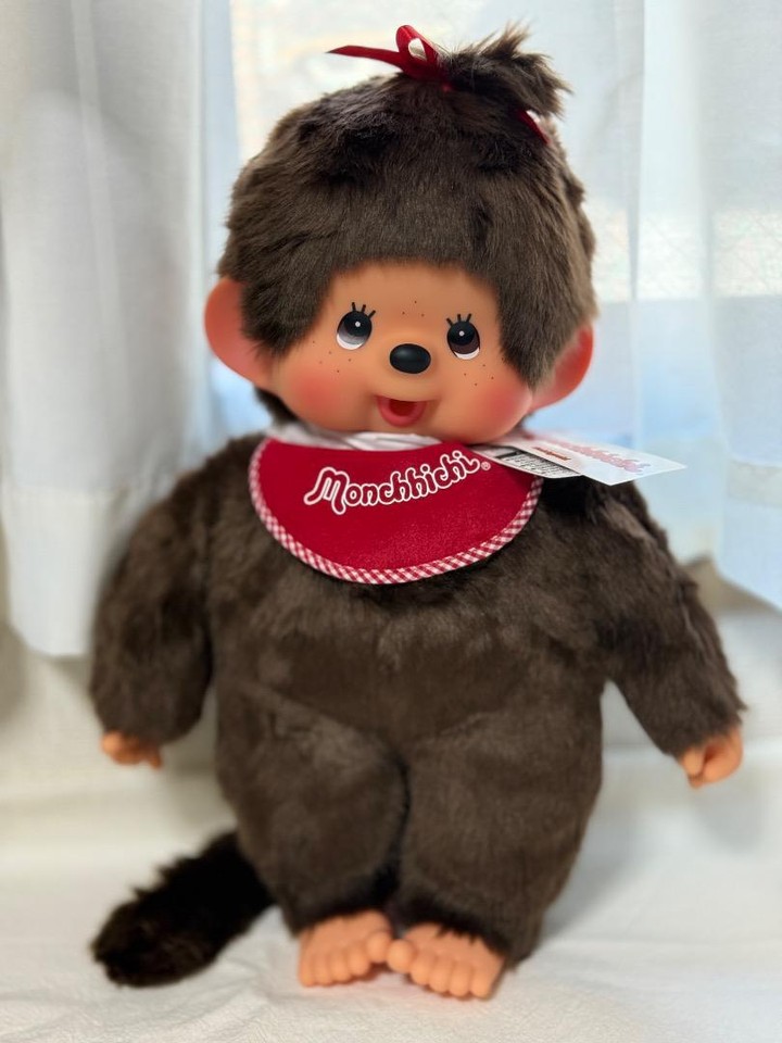 Sekiguchi Monchhichi Premium Standard Plush Toy L Brown Girl F/S JAPAN ...