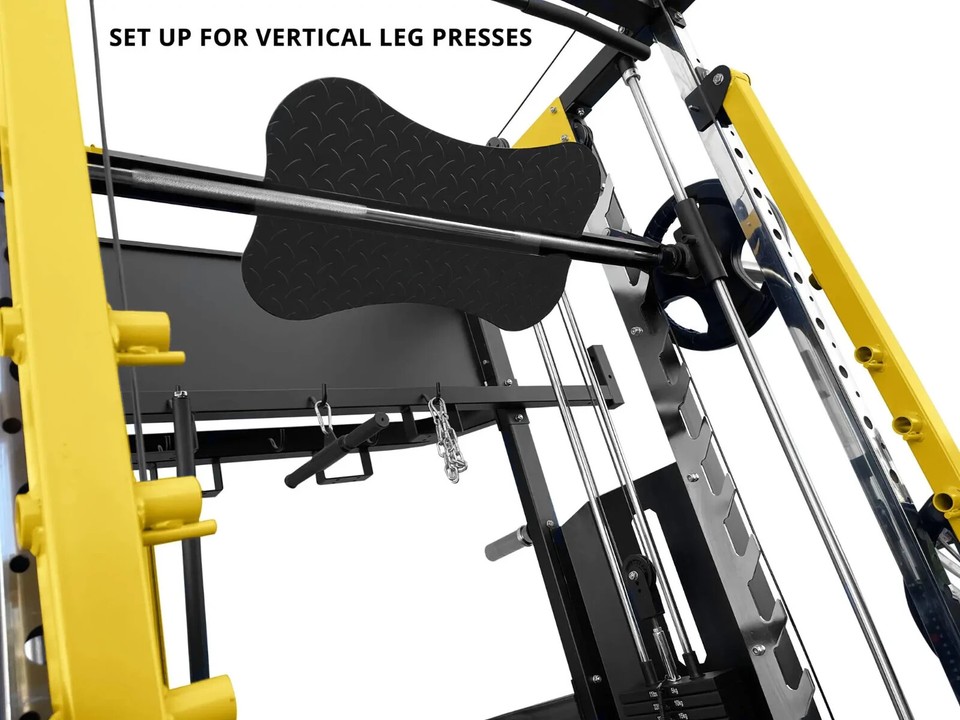 French Fitness FSR90 Functional Trainer Smith & Squat Rack Machine (New ...